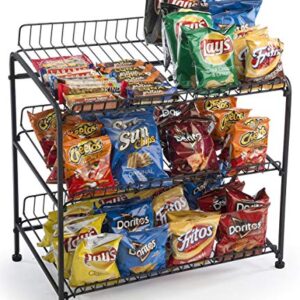 Displays2go Countertop Wire Rack, Three Open Shelves Black (WCR3SBK)