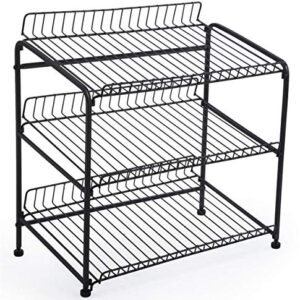 Displays2go Countertop Wire Rack, Three Open Shelves Black (WCR3SBK)