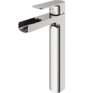 vigo amada 10'' h single handle single-hole bathroom vessel faucet in brushed nickel-vg03026bn