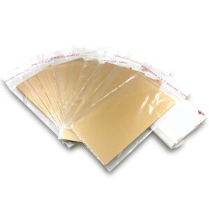 ebamaz anodized aluminium laser engraved mount metal plate etching sheets 100x50mm round corner with adhesive(golden,blank,10pcs)