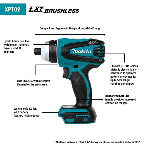 Makita XPT02Z 18V LXT Hybrid Brushless Impact Driver