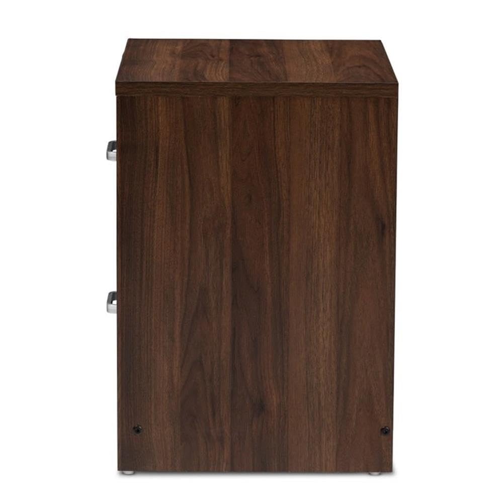 Baxton Studio Hansel Modern and Contemporary 2-Drawer Dark Brown and Dark Grey Finished Nightstand