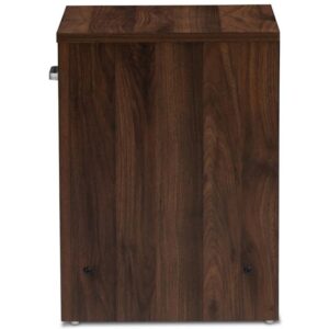 Baxton Studio Hansel Modern and Contemporary 1-Drawer Dark Brown and Dark Grey Finished Nightstand