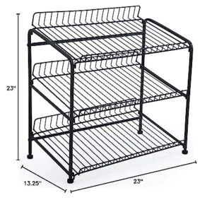 Displays2go Countertop Wire Rack, Three Open Shelves Black (WCR3SBK)