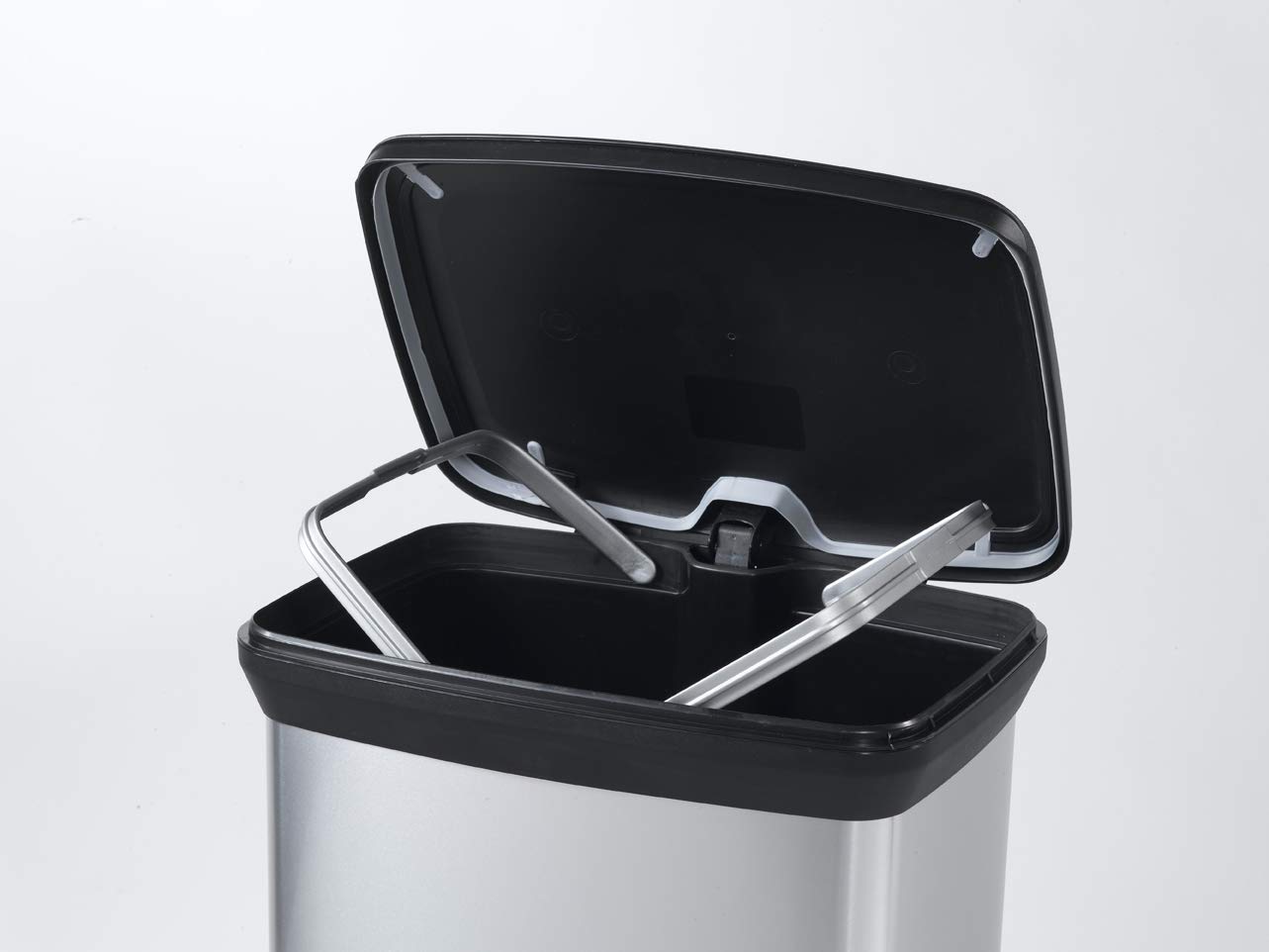 CURVER DECOBIN Waste Bin, Plastic, Silver Metallic