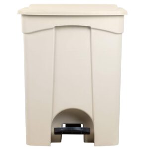 tabletop king 18 gallon beige rectangular step-on trash can