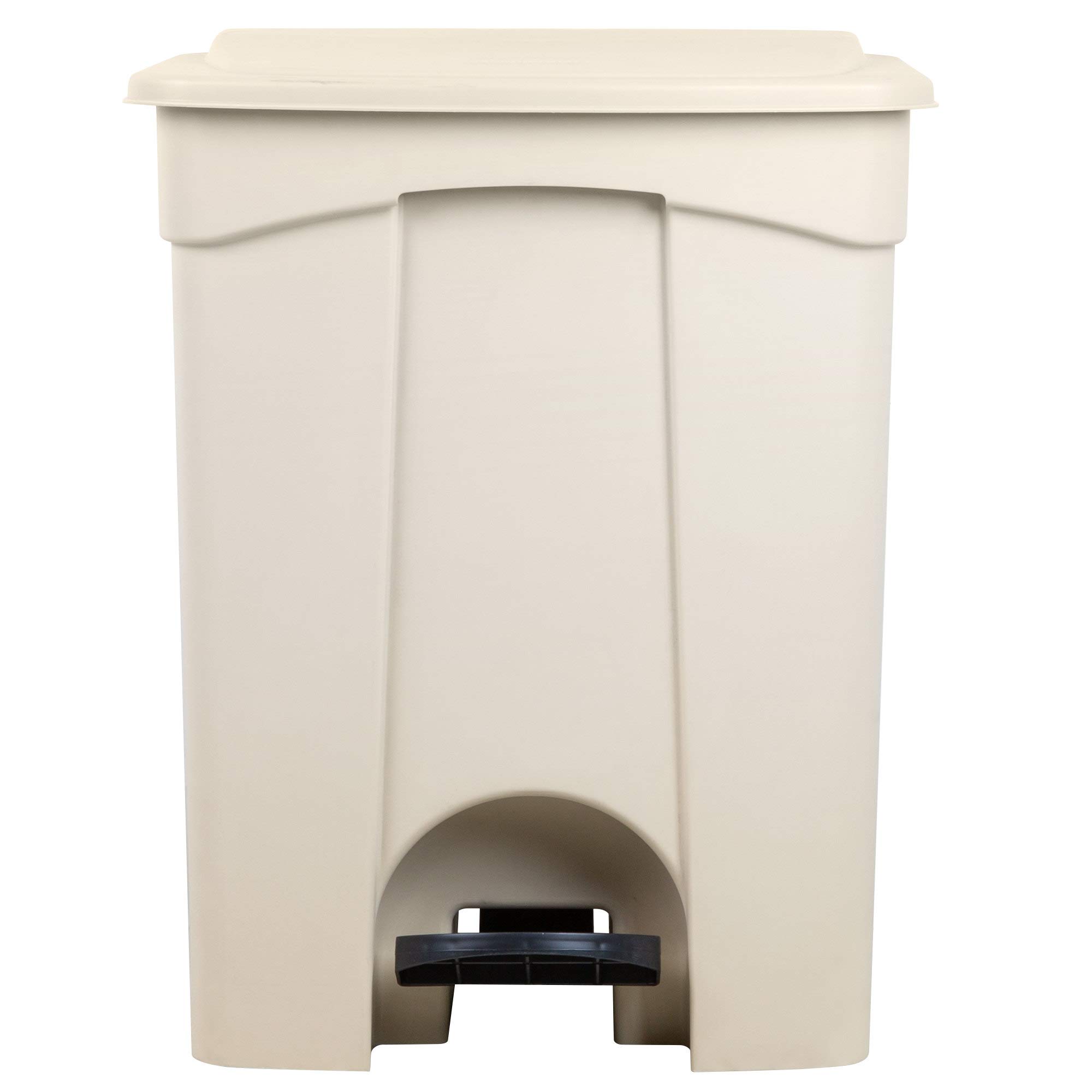 TableTop King 18 Gallon Beige Rectangular Step-On Trash Can