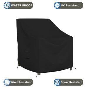 Covers & all Outdoor Chair Cover, 12 Oz Waterproof UV & Weather Resistant Patio Furniture Sofa Cover for Outdoor Outside Seating Lawn Garden, with Air Vents & Drawstrings (32"W x 37"D x 36"H, Black)