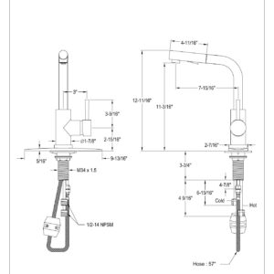 Kingston Brass LS2711DL Concord Pull-Out Sprayer Kitchen Faucet, Polished Chrome, 12.69 x 9.81 x 7.94