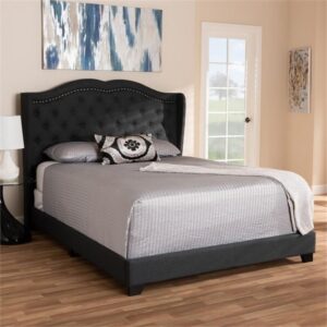 Baxton Studio Aden Modern and Contemporary Fabric Upholstered Bed