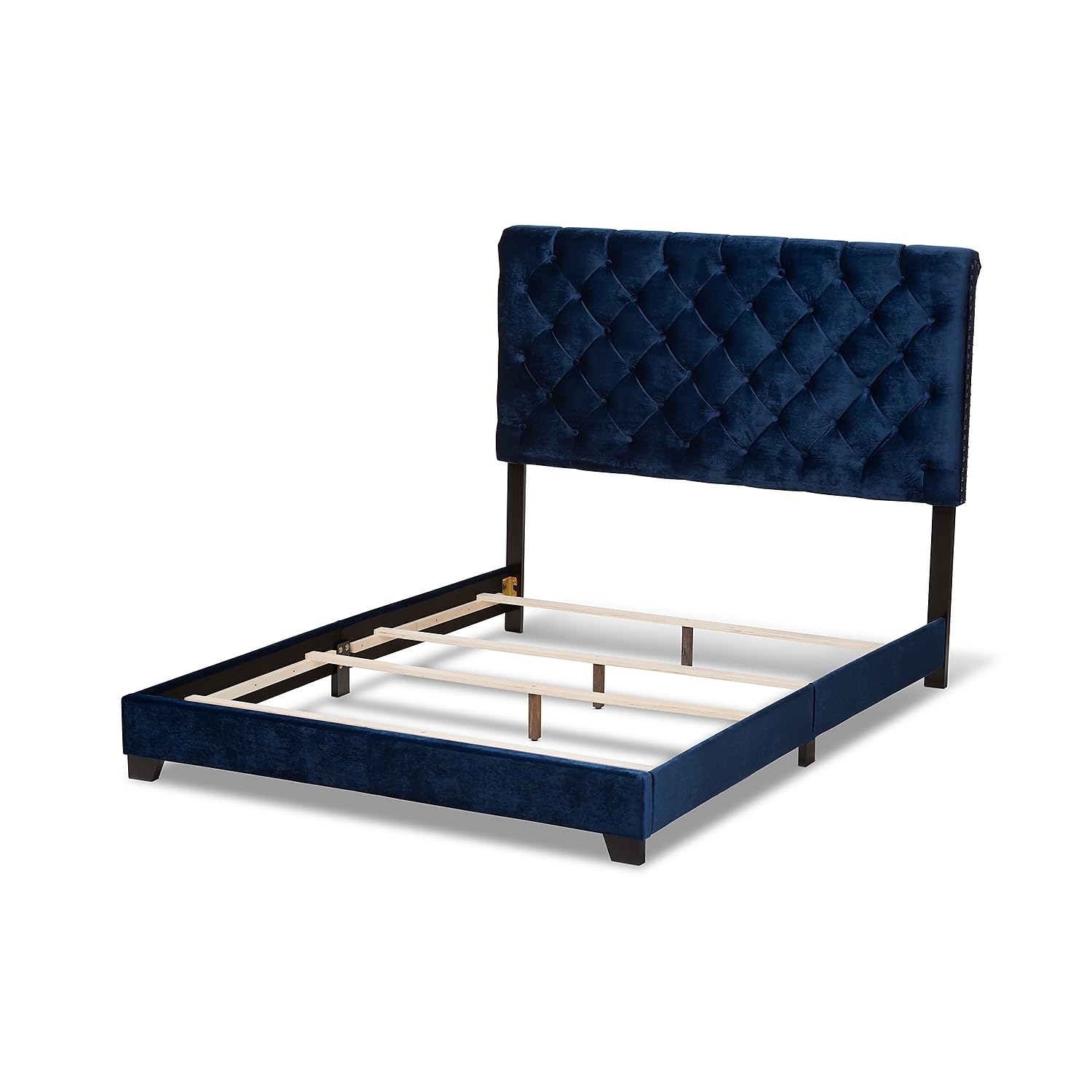 Baxton Studio Candace Bed, Queen, Navy Blue (149-8948-HiT)