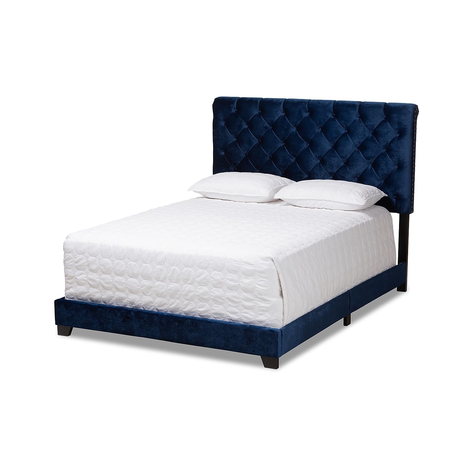 Baxton Studio Candace Bed, Queen, Navy Blue (149-8948-HiT)