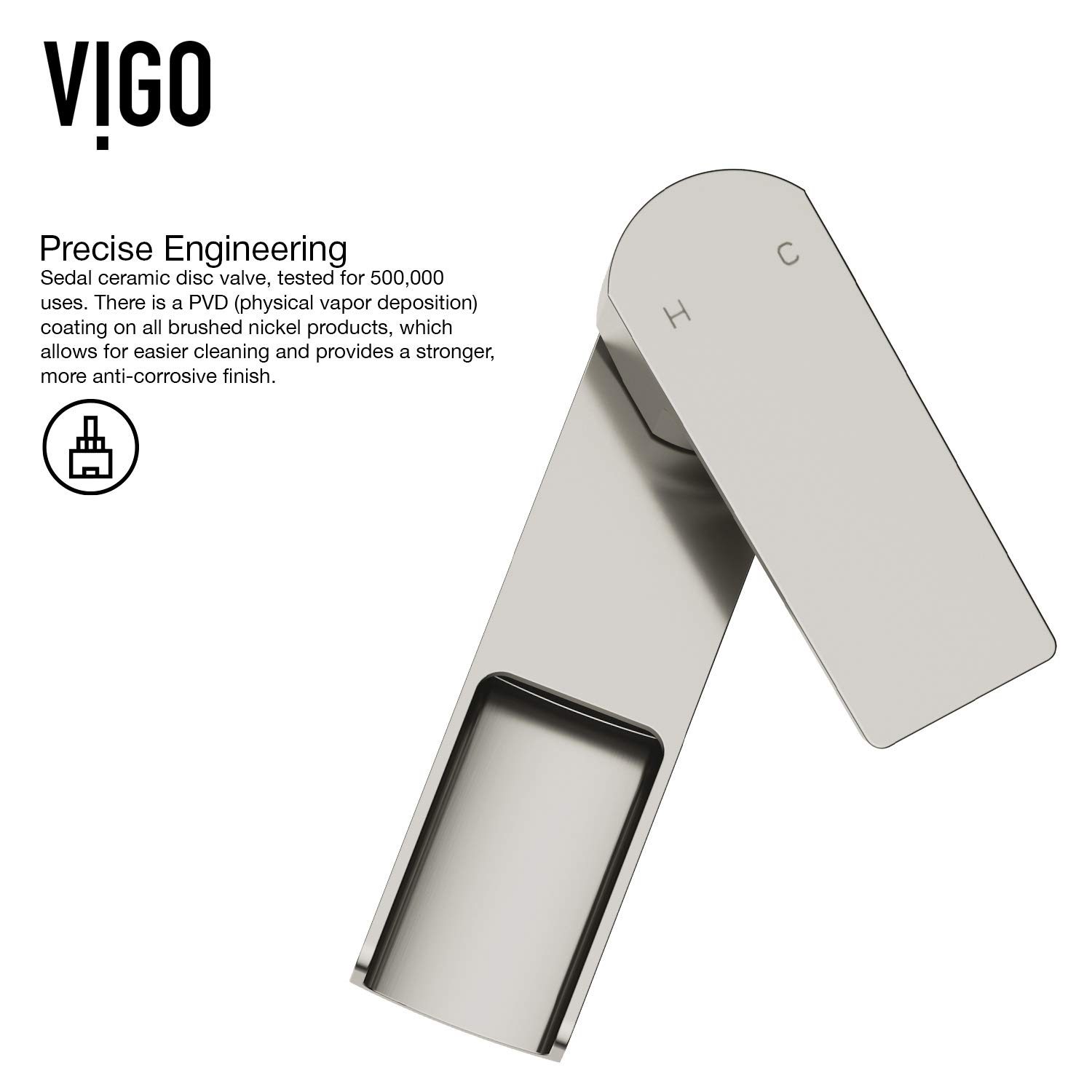 VIGO Amada 10'' H Single Handle Single-Hole Bathroom Vessel Faucet in Brushed Nickel-VG03026BN