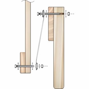 Project Patio Glider Rocker Bearing Arm Replacement Hardware Parts - 9 Inch Length - 7-1/2 Inch Between Mounting Holes - 4 Pack