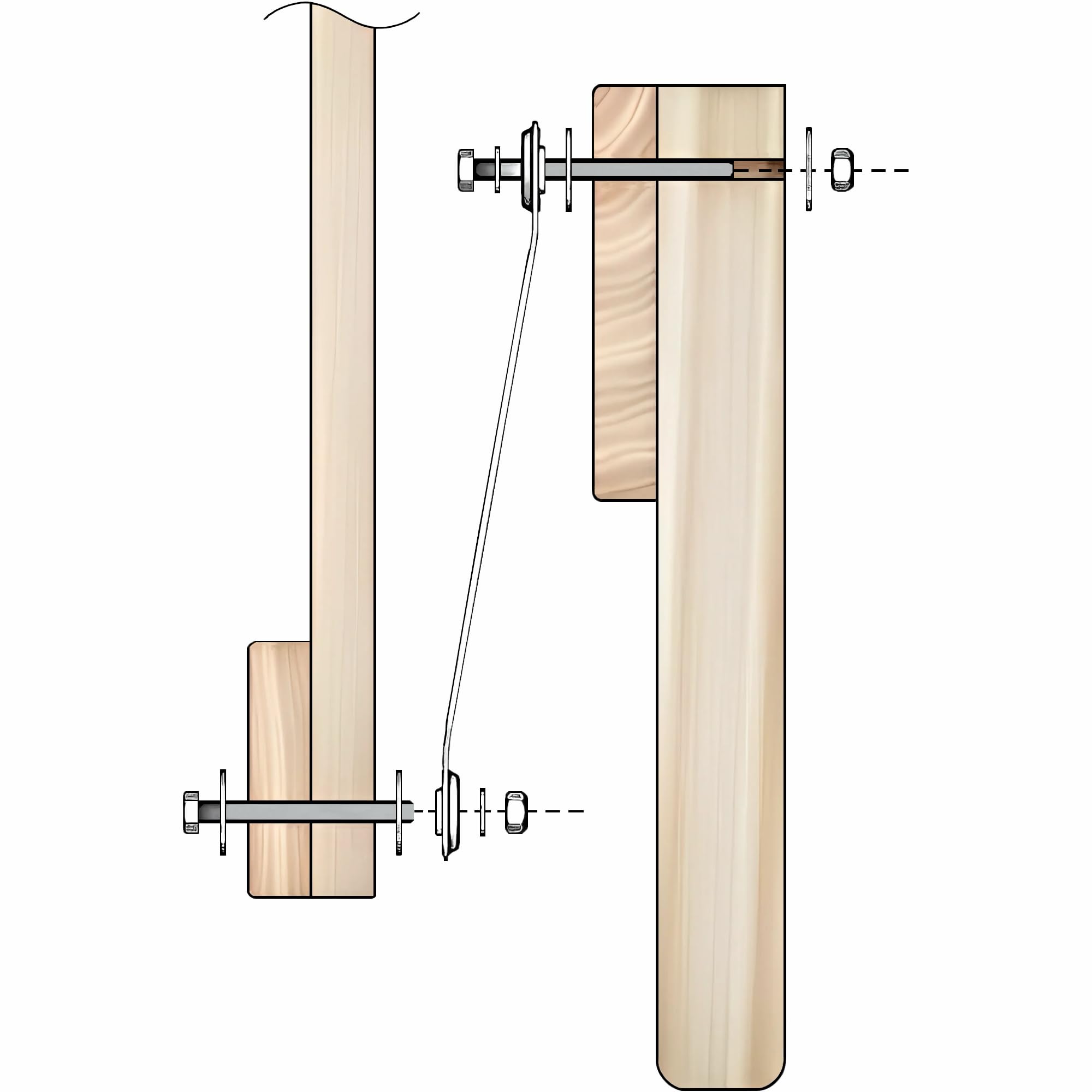 Project Patio Glider Rocker Bearing Arm Replacement Hardware Parts - 9 Inch Length - 7-1/2 Inch Between Mounting Holes - 4 Pack