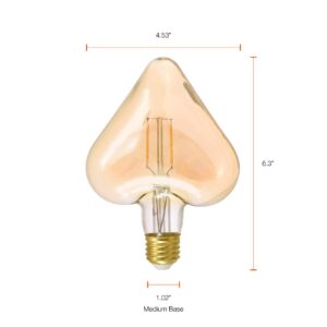 SYLVANIA LED Vintage Heart Shaped Light Bulb, 2175K Amber Glow, 1 pack