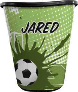 youcustomizeit personalized soccer waste basket - double sided (black)