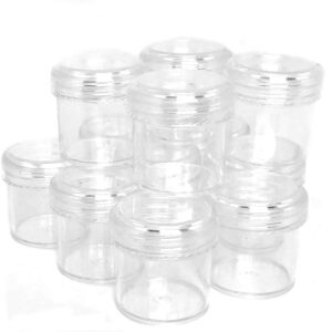 12 plastic containers screw top for beads jewelry sewing crafts buttons spices small items organizer