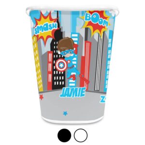 YouCustomizeIt Personalized Superhero in The City Waste Basket - Single Sided (Black)