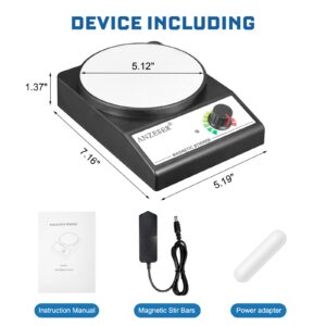 ANZESER Magnetic Stirrer w/Stir Bar, 3000RPM Magnetic Stir Plate, (No Heating) Stir Plate Max Capacity 3000mL Magnetic Mixer