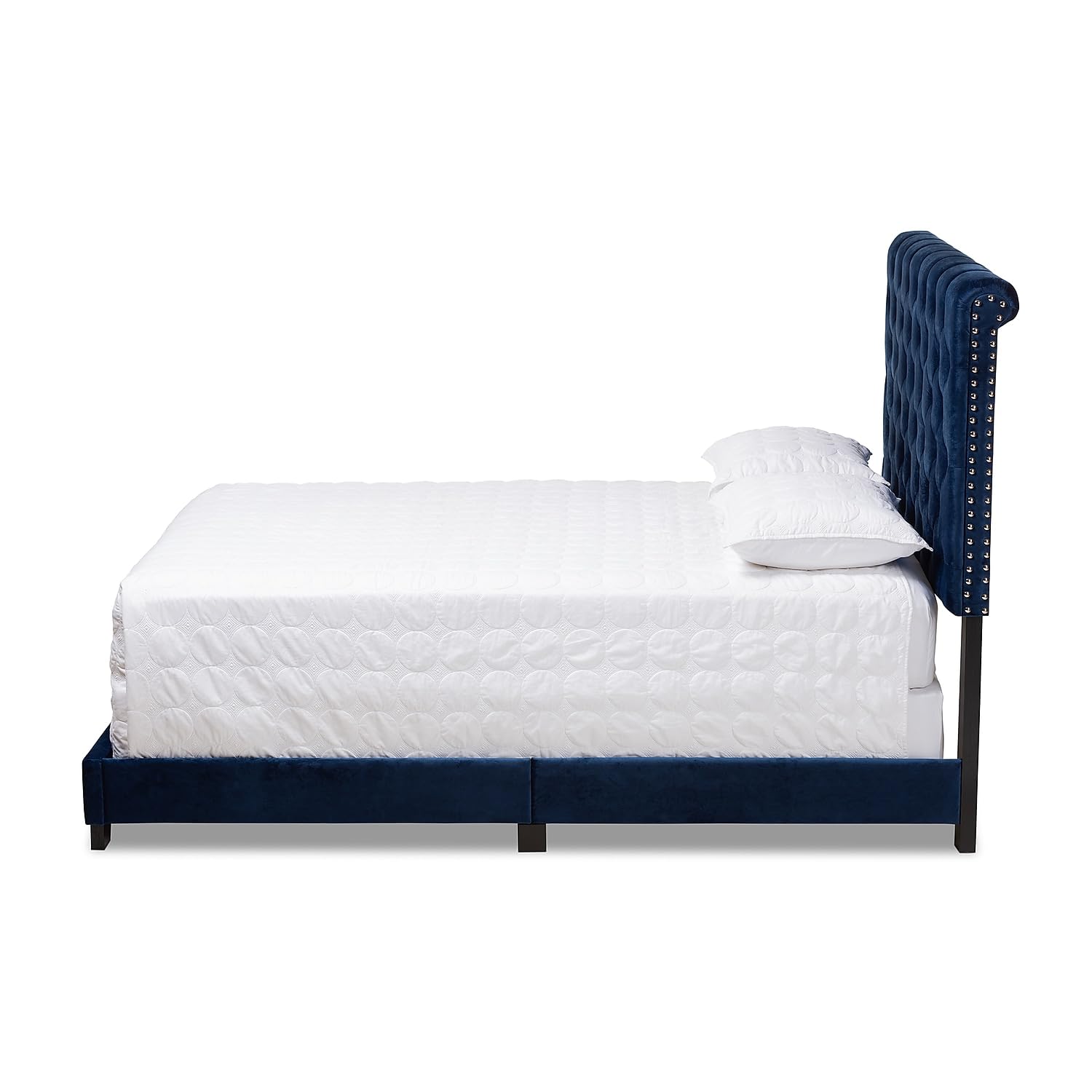 Baxton Studio Candace Bed, Queen, Navy Blue (149-8948-HiT)