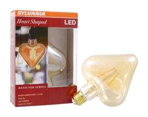 sylvania led vintage heart shaped light bulb, 2175k amber glow, 1 pack