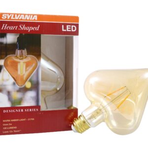 SYLVANIA LED Vintage Heart Shaped Light Bulb, 2175K Amber Glow, 1 pack