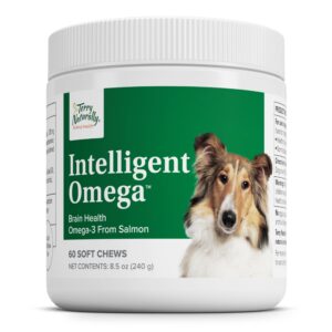 terry naturally animal health intelligent omega - 60 soft chews - omega 3 from salmon for dogs - promotes brain & eye health - 60 servings