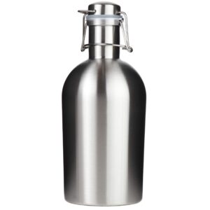 trenton gifts stainless steel leak proof flip top growler | holds 2 liters!