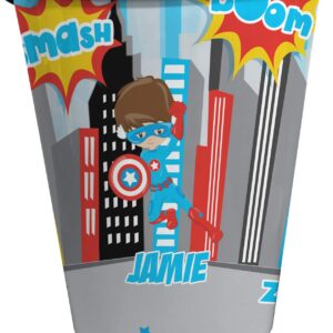 YouCustomizeIt Personalized Superhero in The City Waste Basket - Single Sided (Black)