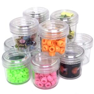 12 Plastic Containers Screw Top for Beads Jewelry Sewing Crafts Buttons Spices Small Items Organizer