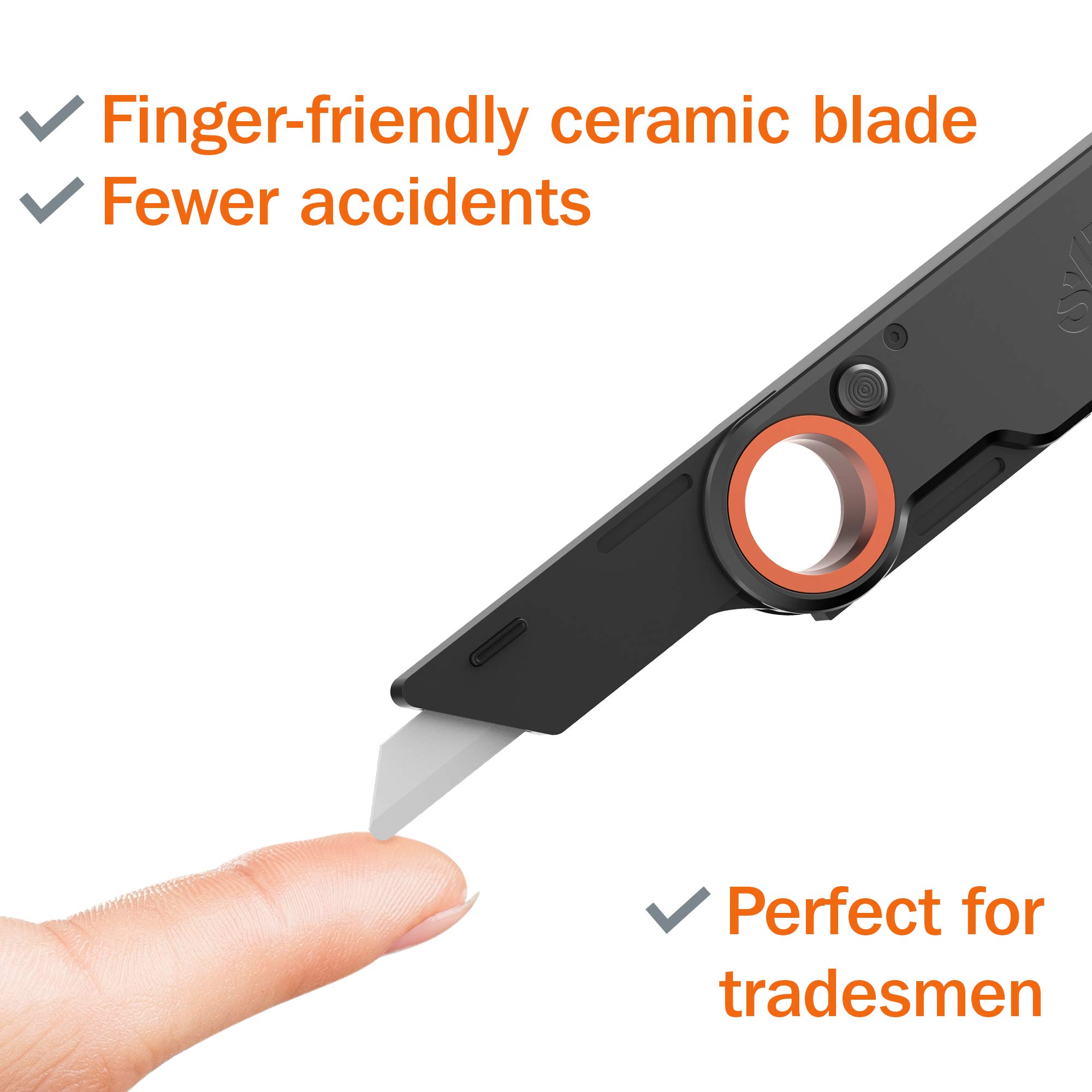 Slice 10562 Utility Knife, Finger Friendly cutter, Finger Loop Grip, 1 Knife