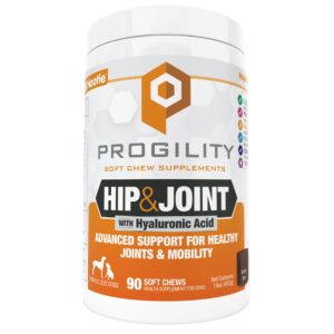 nootie progility hip & joint supplement for dogs, dog joint support with glucosamine and chondroitin, 90 count