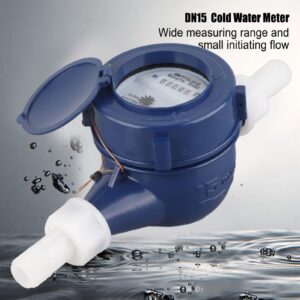 Plastic Cold Water Meter, DN15 Garden Home Water Flow Meter Cold Water Meter Single Water Flow Wet Table Measuring Tool