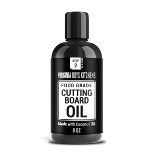 virginia boys kitchens coconut cutting board oil - no mineral oil - food safe wood seasoning for kitchen countertops, cutting boards, and butcher blocks - made in usa