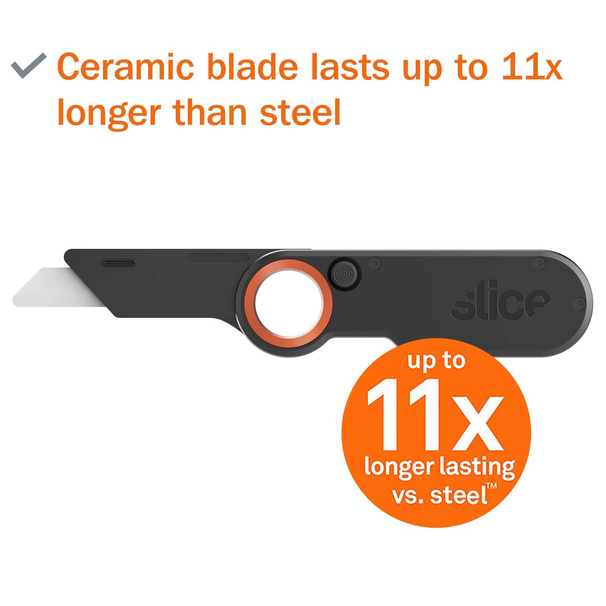 Slice 10562 Utility Knife, Finger Friendly cutter, Finger Loop Grip, 1 Knife