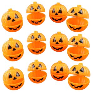 luoem 12pcs halloween pumpkin candy box mini package treat container gift boxes halloween mini gift holder props (orange)