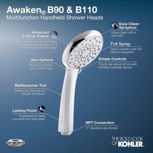 KOHLER 72421-H-CP Awaken Handshower, Polished Chrome