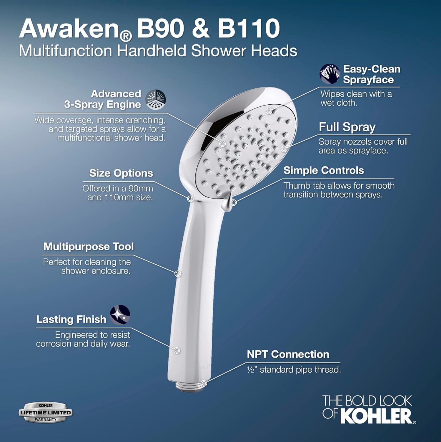 KOHLER 72421-H-CP Awaken Handshower, Polished Chrome