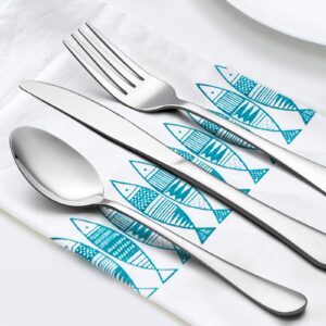 LIANYU 10 Piece Silverware Flatware Set for 2, Stainless Steel Cutlery Eating Utensils, Mirror Finished, Dishwasher Safe