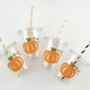 Orange Pumpkin Cups - 12 Ct Kids Birthday Party or Little Pumpkin Baby Shower