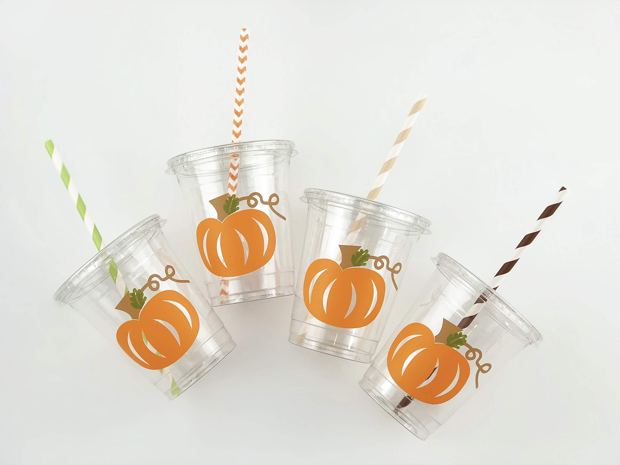 Orange Pumpkin Cups - 12 Ct Kids Birthday Party or Little Pumpkin Baby Shower