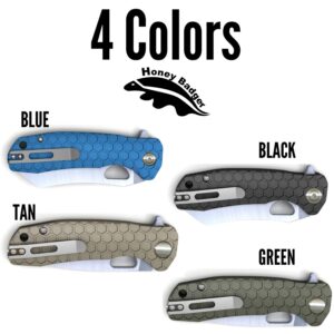 Western Active Honey Badger 8Cr13Mov Pocket Knife 3.63" Hook Blade, Lightweight 4oz Folding Utility EDC, Deep Pocket Carry Camping, Fishing Knife, Tactical Knife with Pocket Clip - Large Size