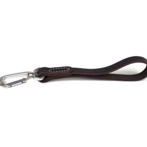 Mighty Paw Short Dog Leash - Training Traffic Lead with Carabiner Clip - Dog Leash Training Lead - Short Slip Lead Dog Leash - Short Lead Dog Training - Dog Carabiner Clip - Brown - 12 Inches