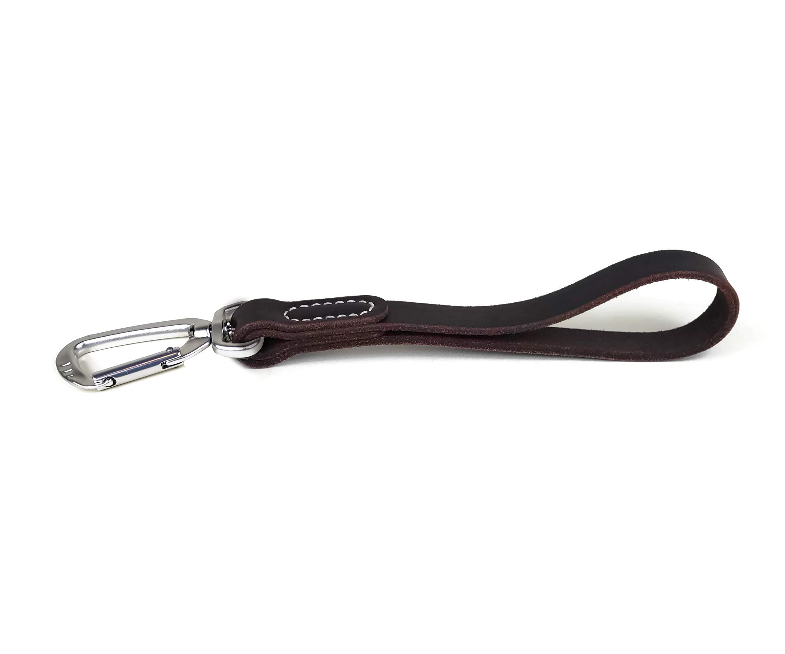 Mighty Paw Short Dog Leash - Training Traffic Lead with Carabiner Clip - Dog Leash Training Lead - Short Slip Lead Dog Leash - Short Lead Dog Training - Dog Carabiner Clip - Brown - 12 Inches