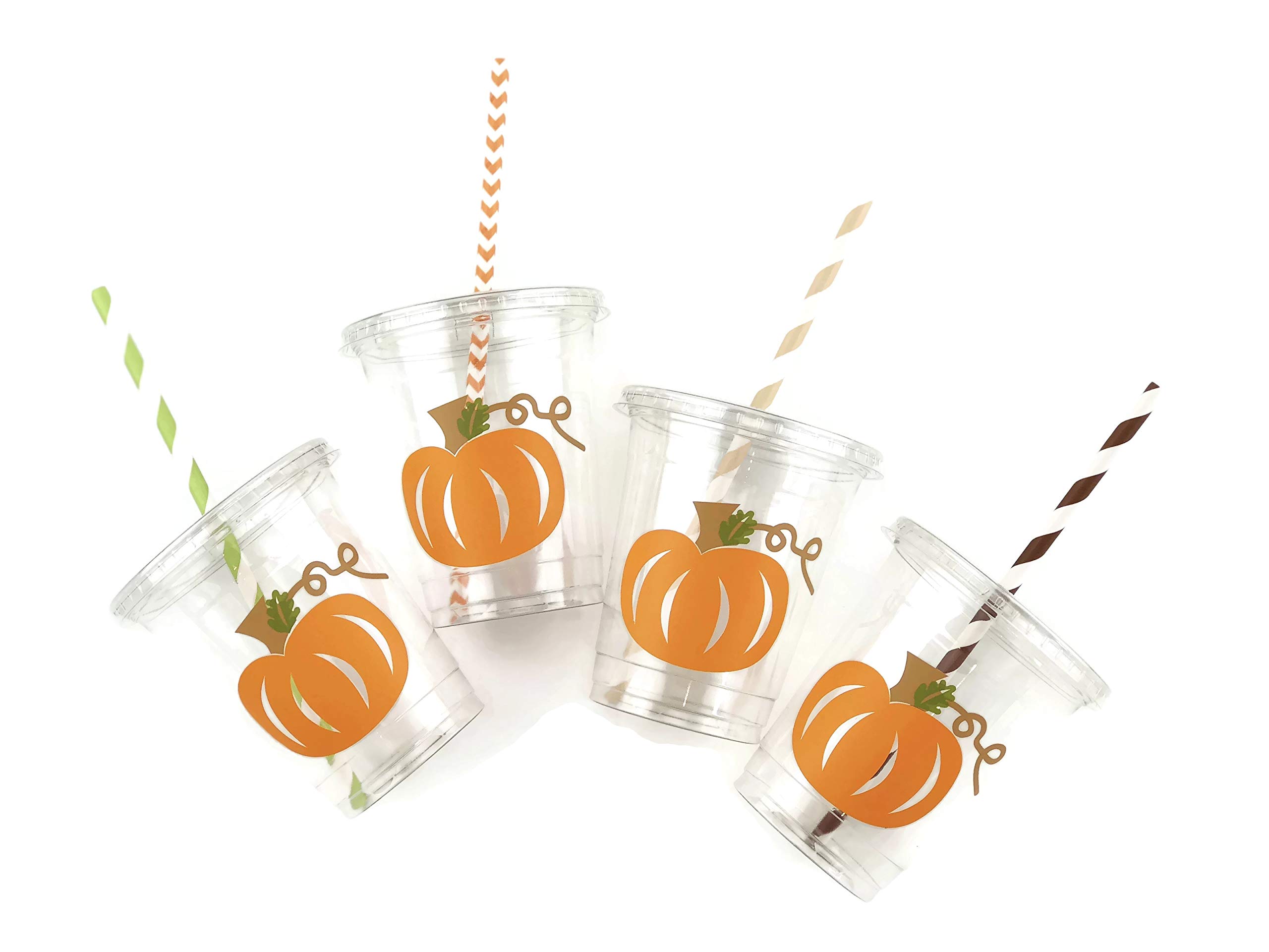 Orange Pumpkin Cups - 12 Ct Kids Birthday Party or Little Pumpkin Baby Shower