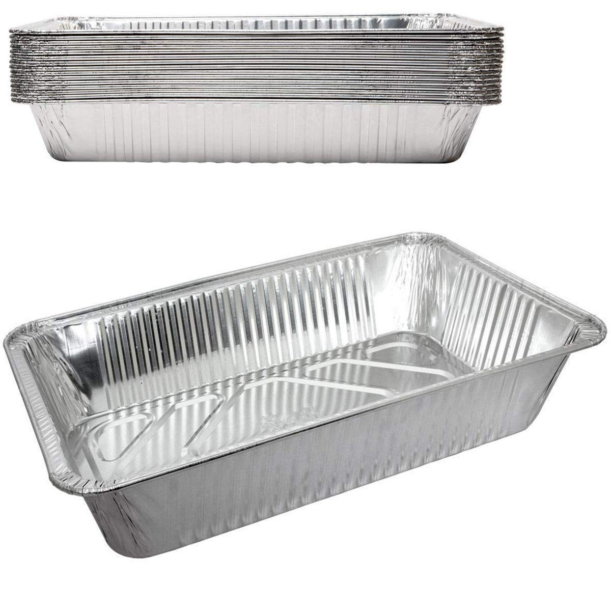 Durable Disposable Aluminum Foil Steam Roaster Pans, Full Size Deep, Heavy Duty Baking Roasting Broiling 21 x 13 x 3.5 inches Thanksgiving Turkey Dinner (15)