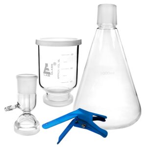 EISCO Filtration Assembly - 1000ml Flask, 300ml Funnel, 47mm Vacuum Base with Sintered Disk and 47mm Clamp