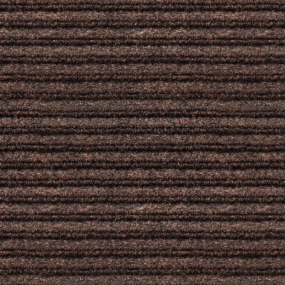 House, Home and More Indoor Outdoor Double-Ribbed Carpet with Skid-Resistant Rubber Backing - Bittersweet Brown - 6 Feet X 20 Feet