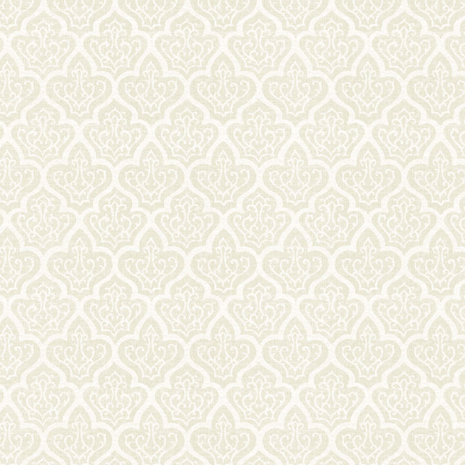 Ivory Damask-Print Cotton Fabric, 1-Yard PRECUTS